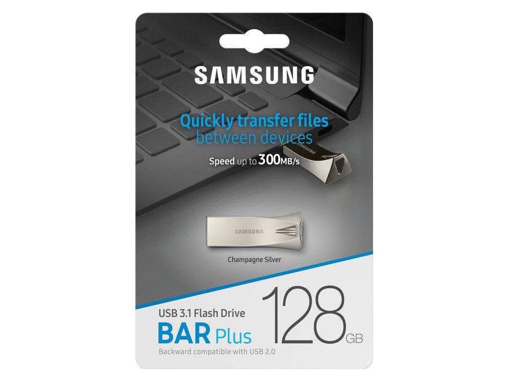 SAMSUNG BAR Plus Flash Drive 128GB USB 3.1 sil - ATRIA.SK