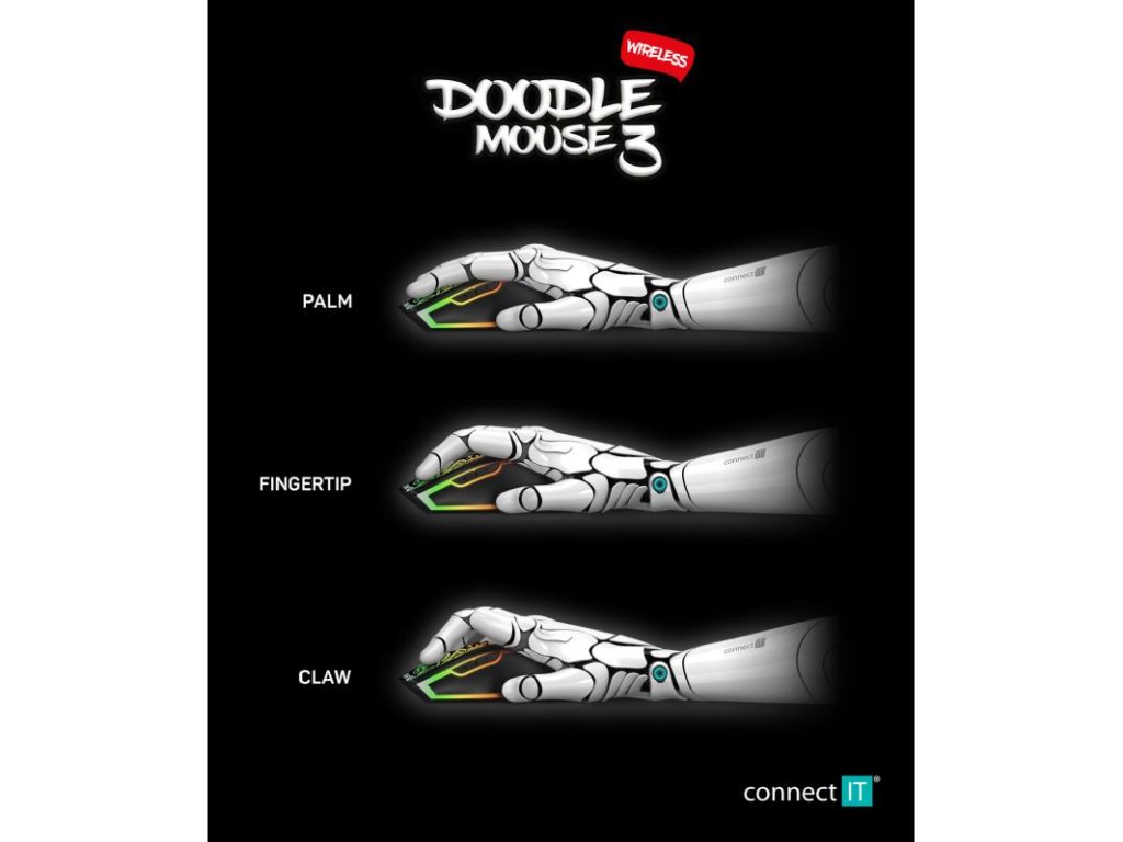 CONNECT IT CMO-3530-DD Doodle III black - ATRIA.SK