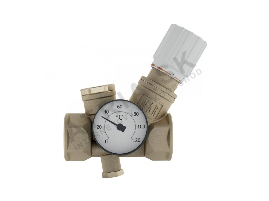 Termostatický vyvažovací ventil - pre rozvody TV - 1/2"F; regulácia ...